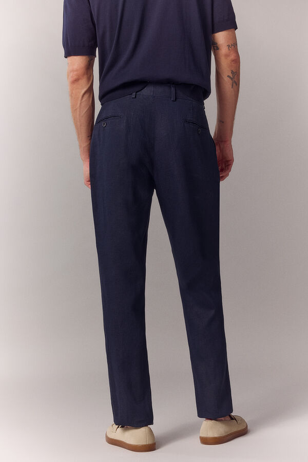 Calça de fato coordenado em linho | Calças para Homem | SPF