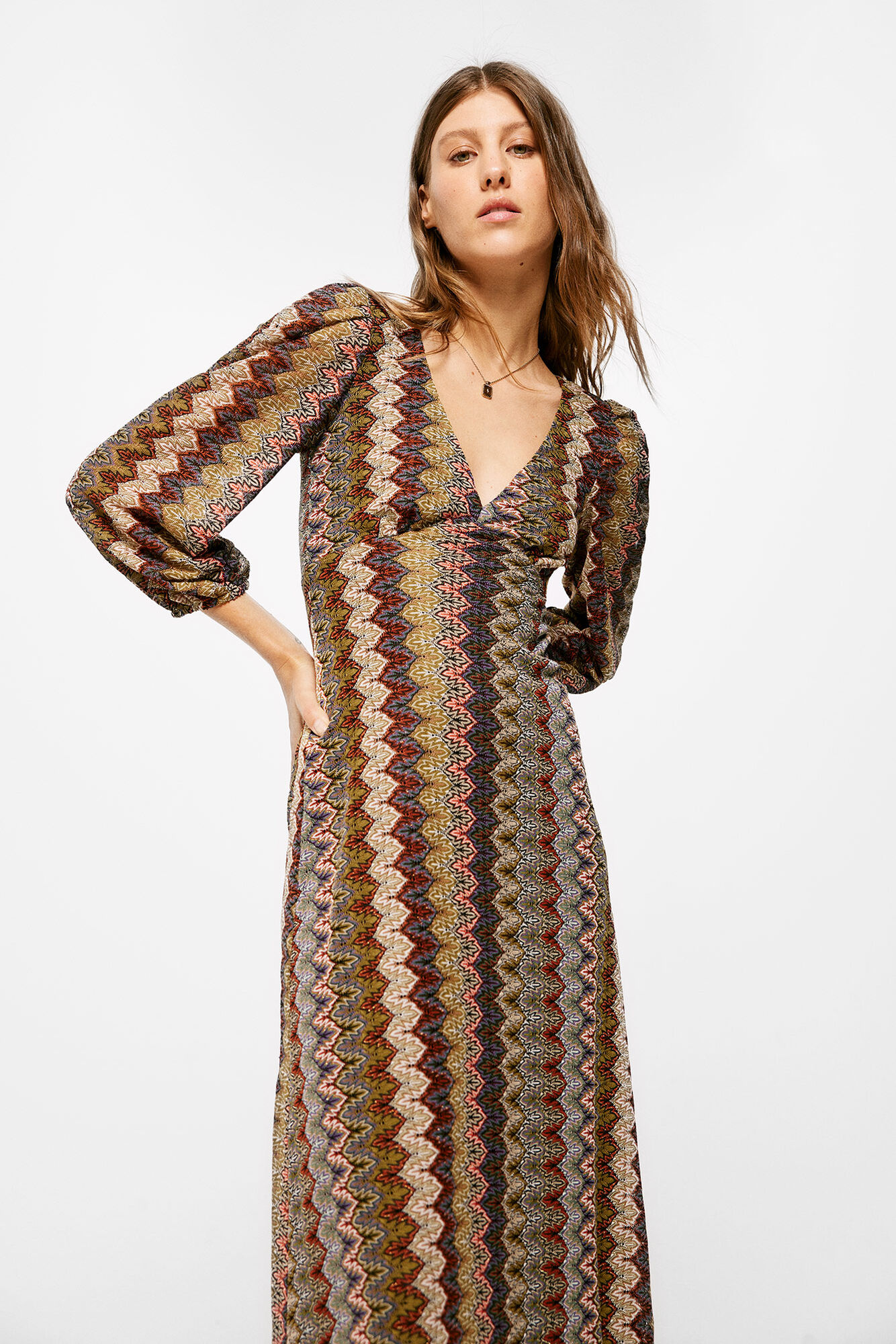 Zigzag midi dress