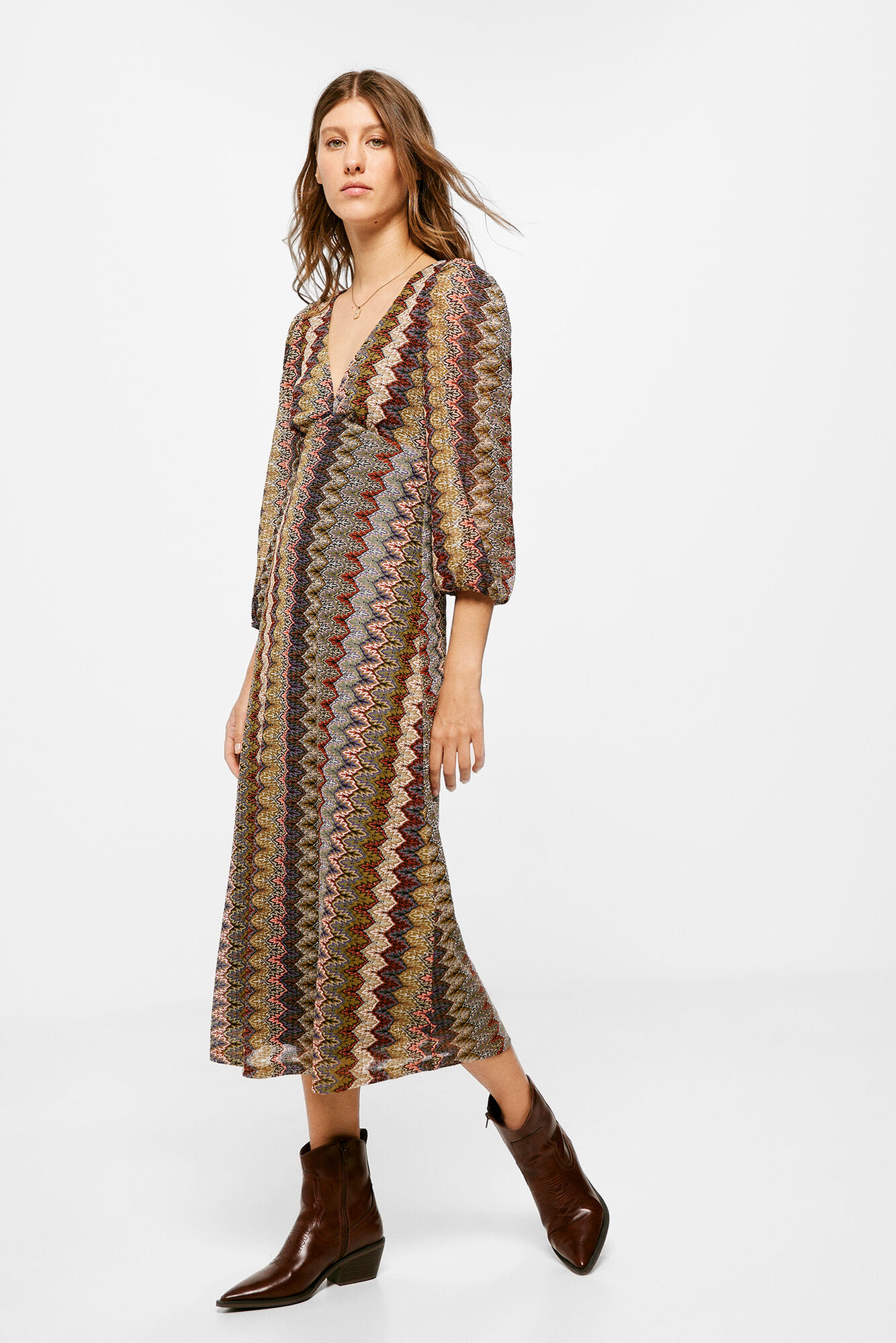 Zigzag midi dress