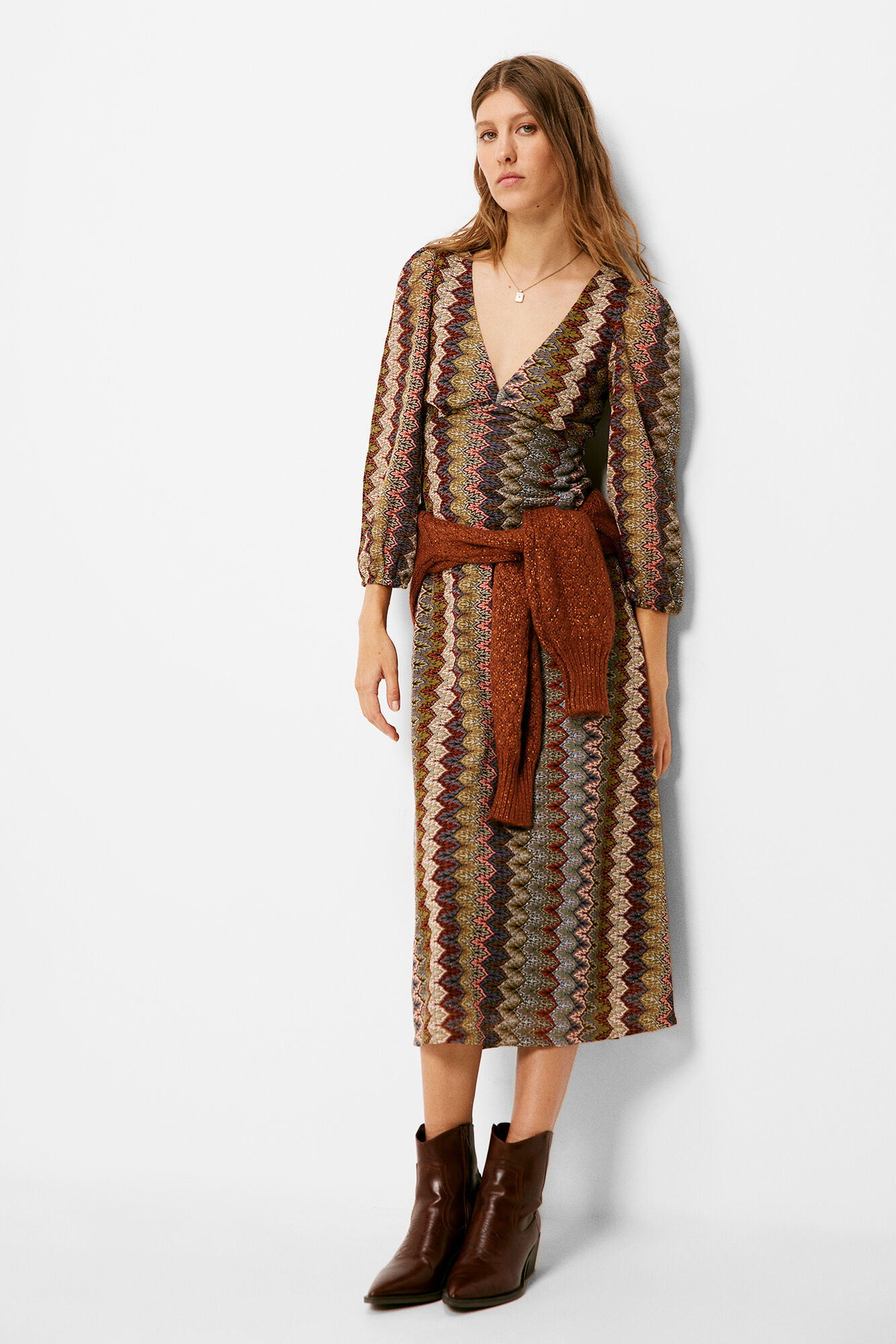 Zigzag midi dress