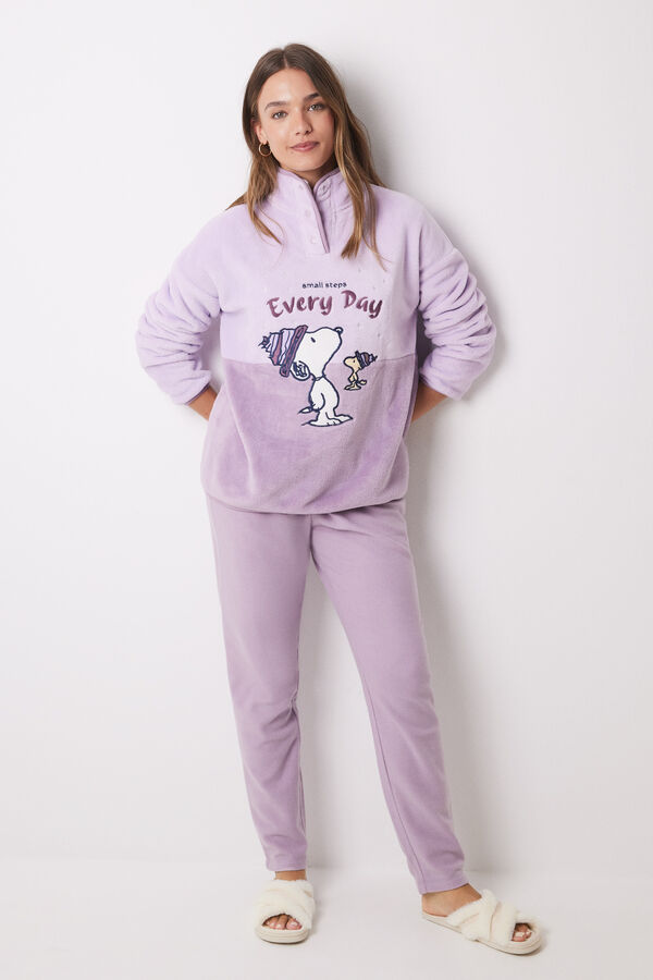 Langer Fleece-Pyjama Snoopy | Damenpyjamas | SPF