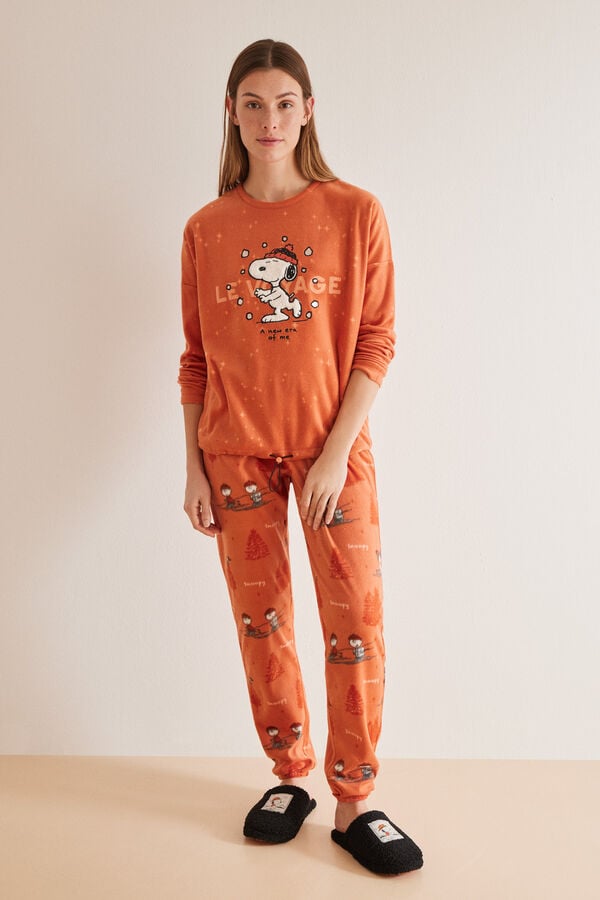 Pyjama Fleece Snoopy Orange