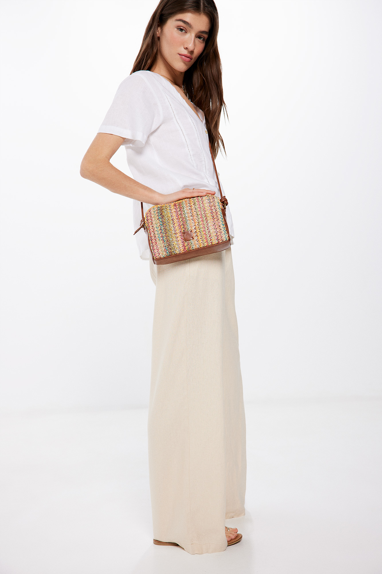 Multicoloured raffia crossbody bag | Handbags, bumbags and backpacks ...