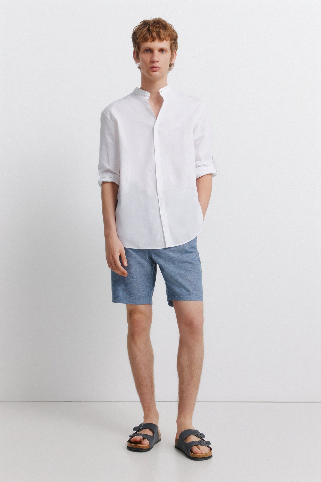 Bermuda em linho comfort slim fit | Calções de homem | SPF