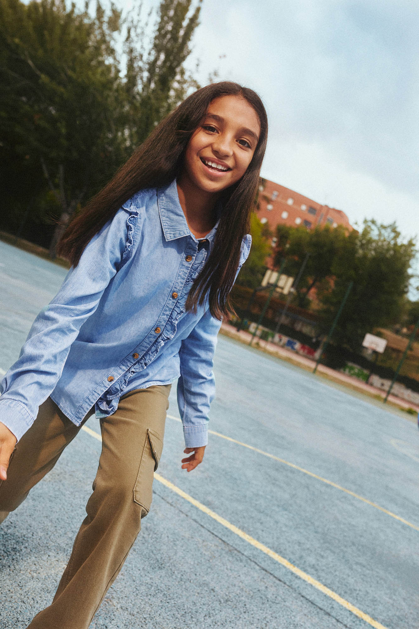 Girls' denim shirt