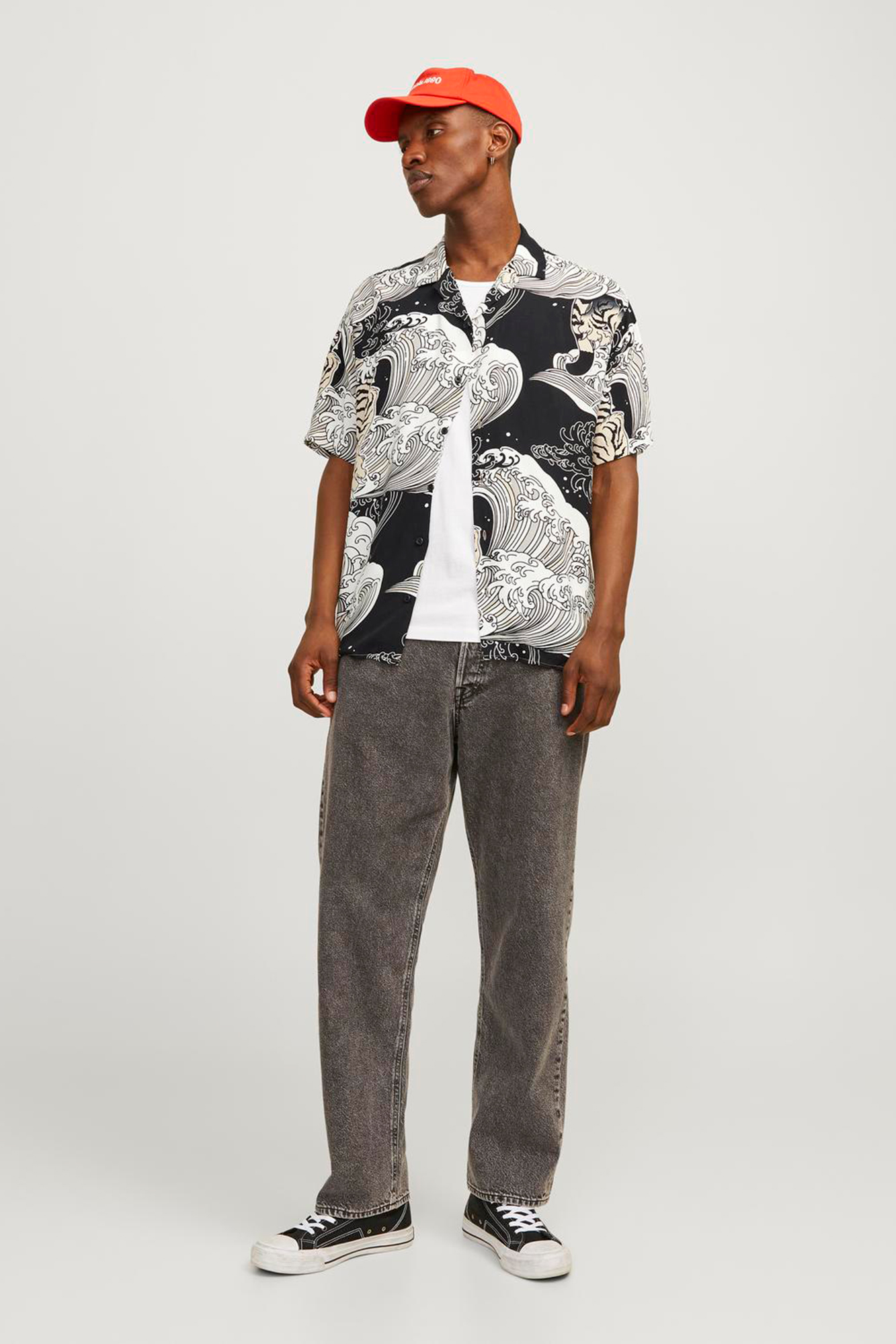 Camisa manga curta estampado japonês | Camisas de homem | SPF