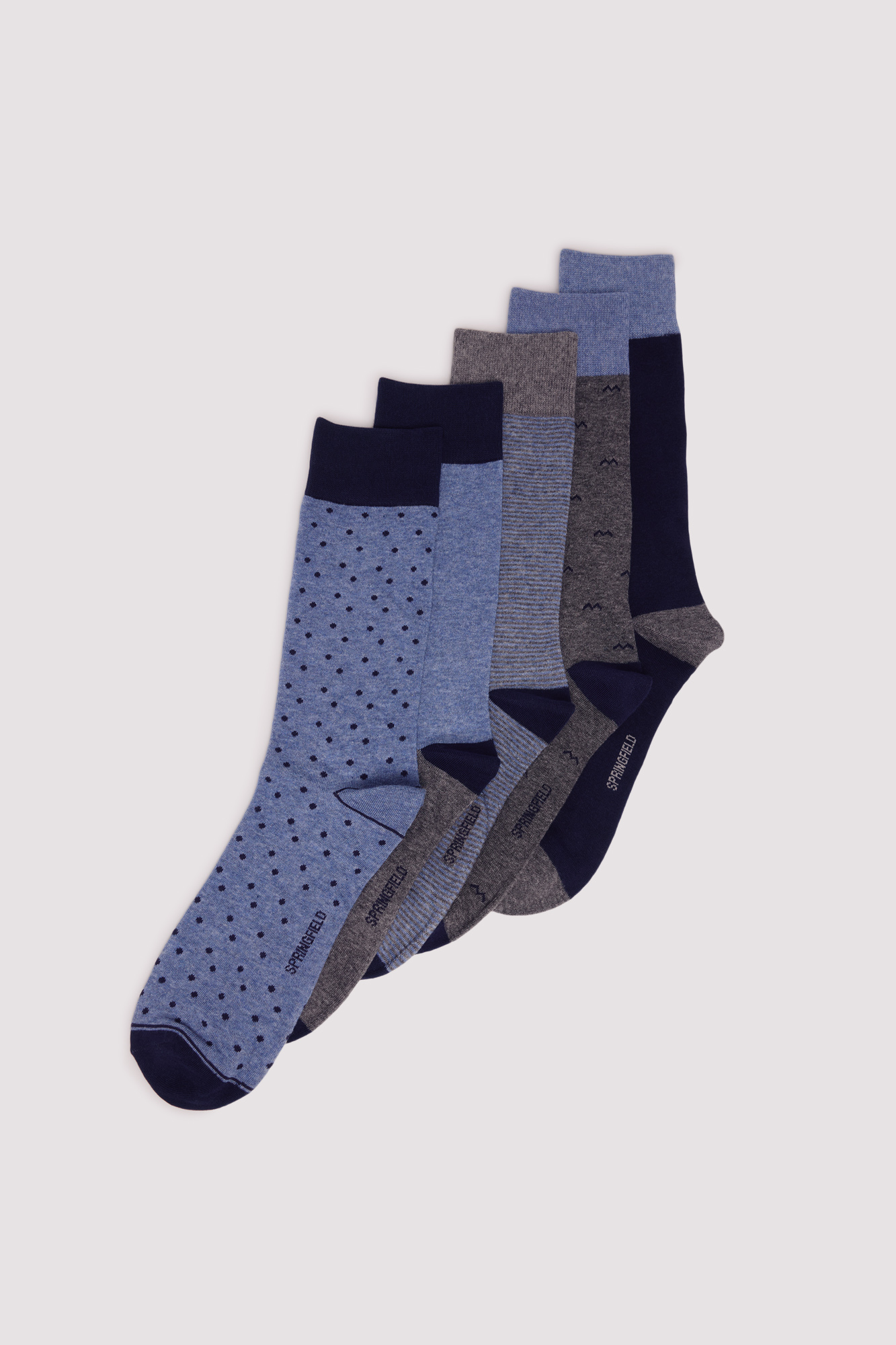 Pacote de 5 meias azuis | Meias para homem | SPF