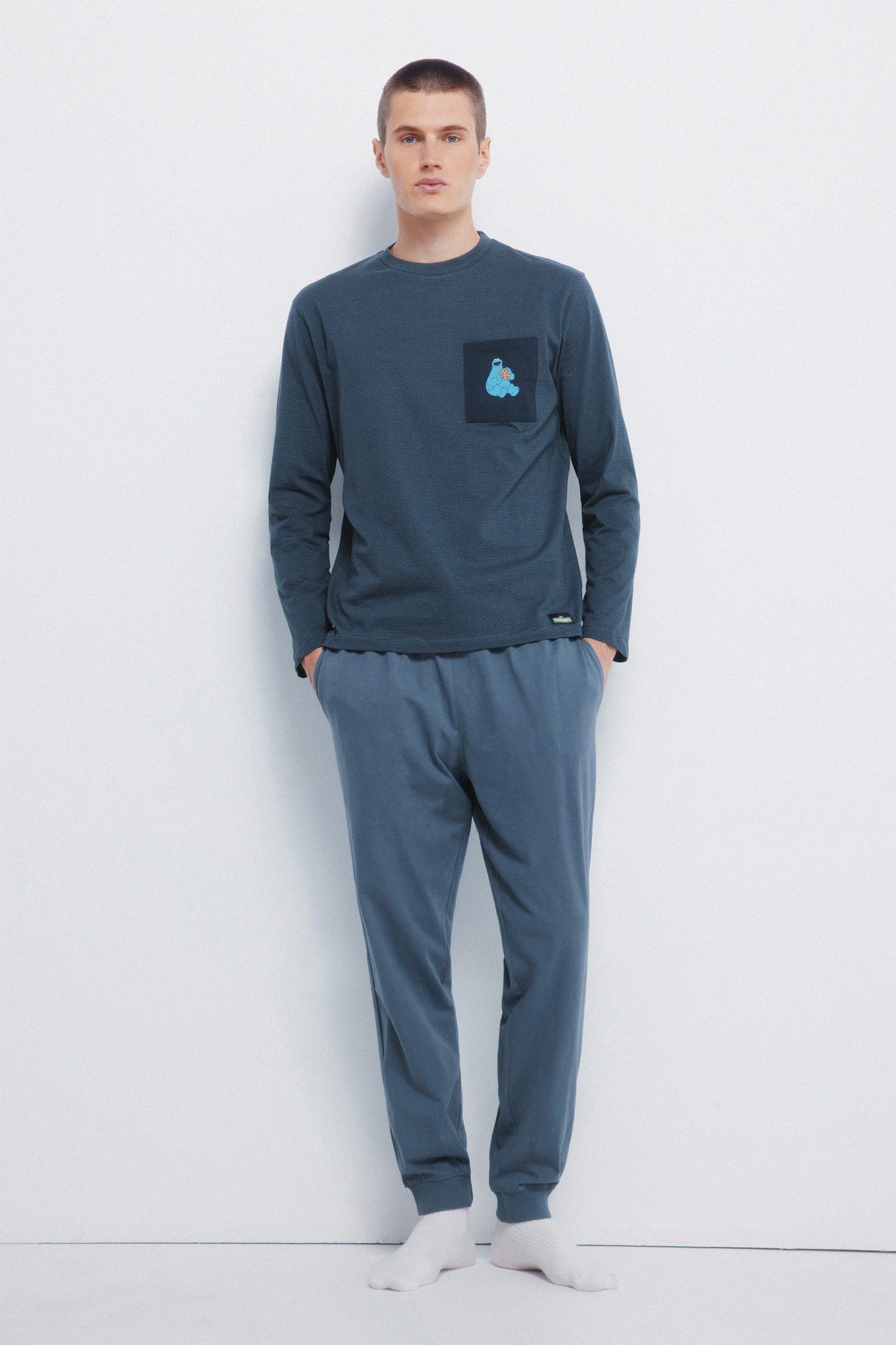 Pijama longo do Cookie Monster | Pijamas de homem | SPF