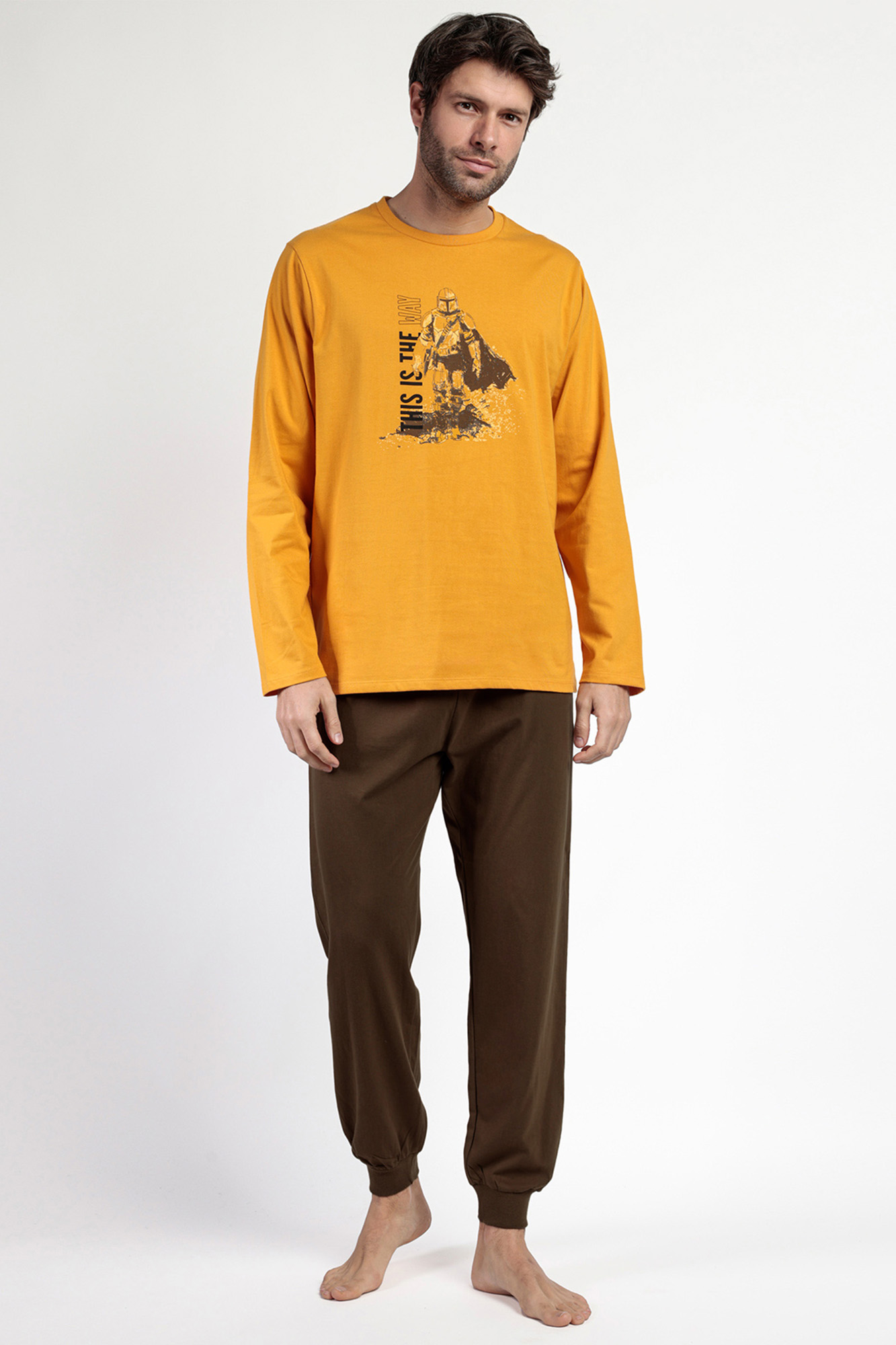 Pijama comprido Mandalorian 100% algodão para homem | Pijamas de homem ...