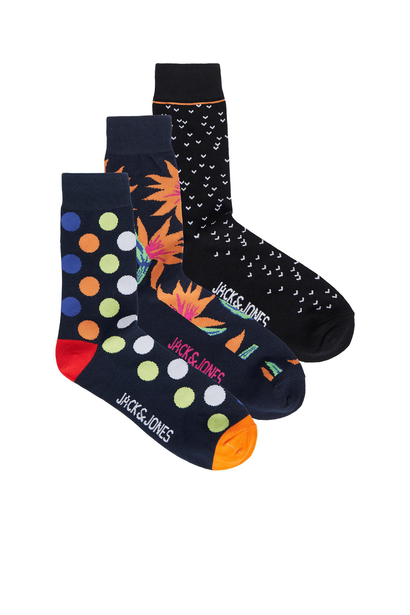 Conjunto de 3 meias altas estampadas | Meias para homem | SPF