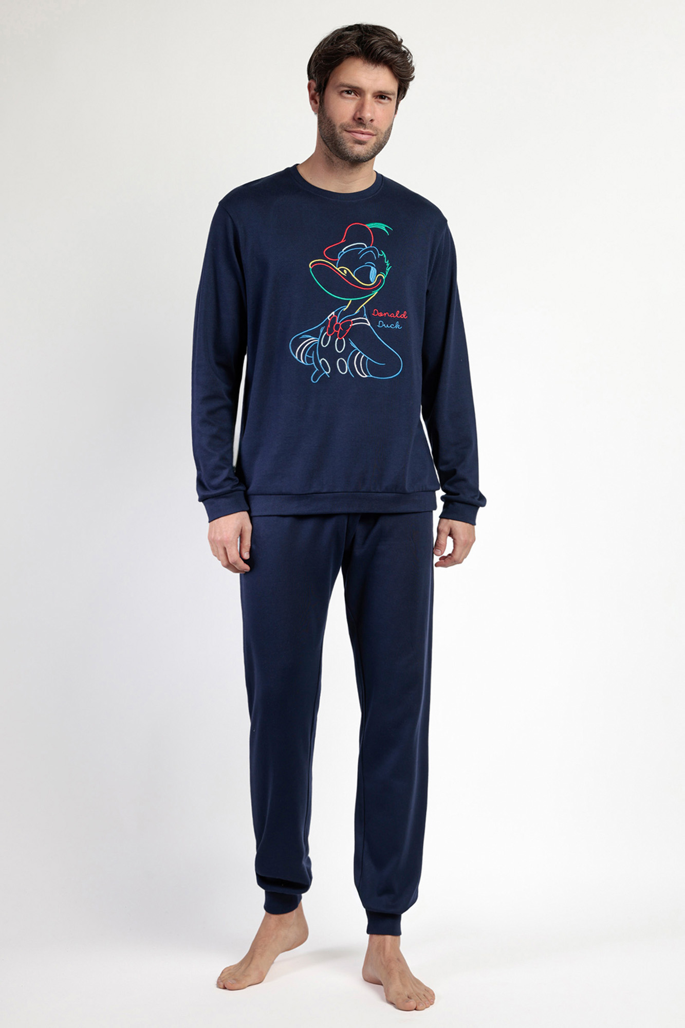 Pijama comprido Donald 100% algodão para homem | Pijamas de homem | SPF