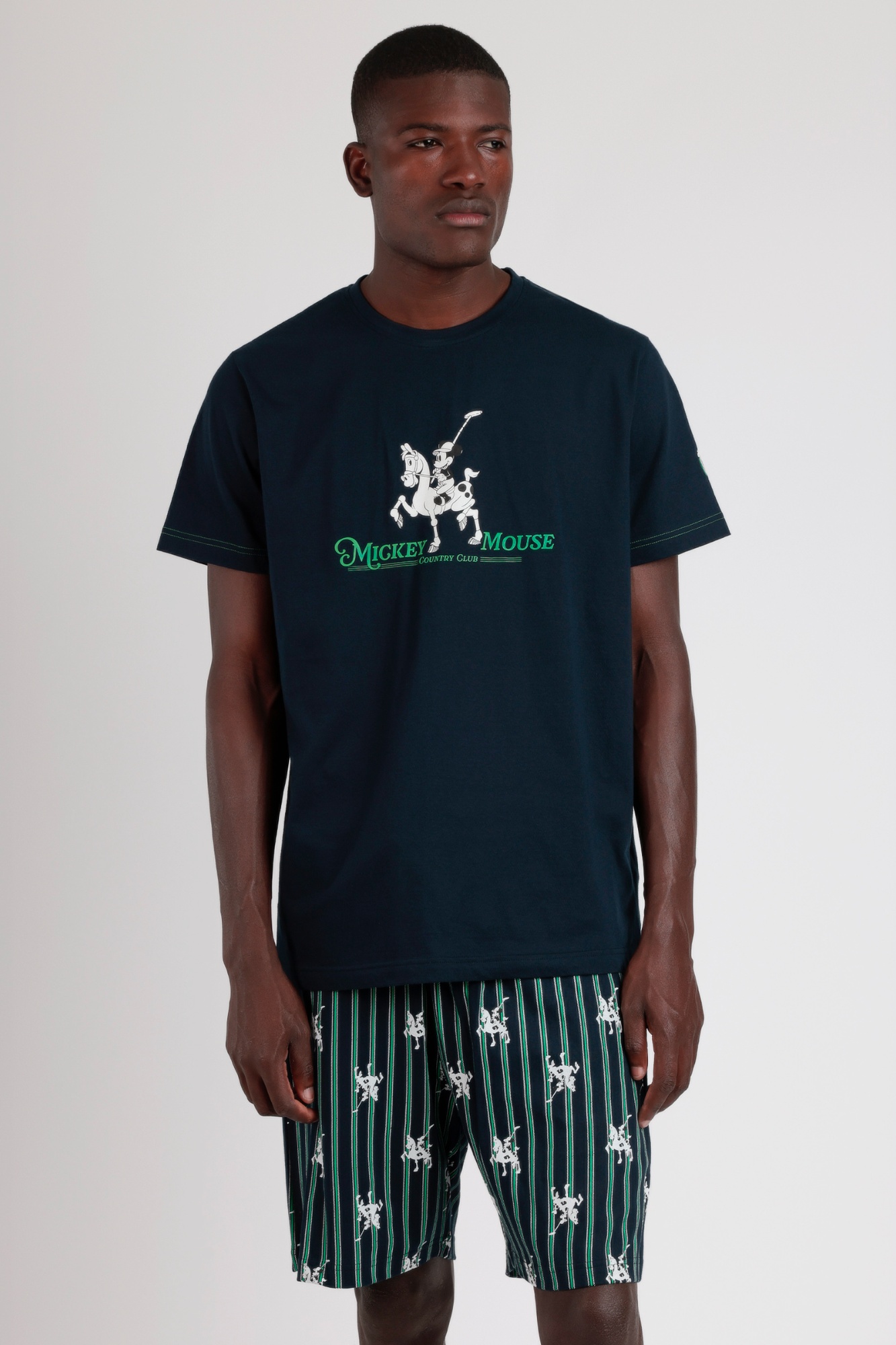 Pijama curto Polo Mickey Mouse às riscas | Pijamas de homem | SPF