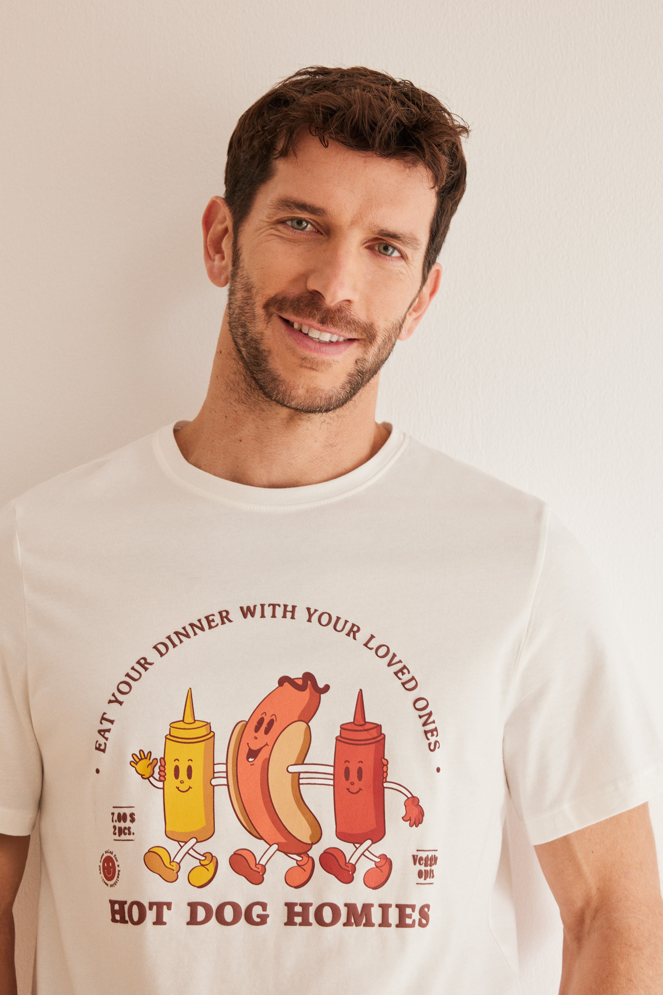 Pijama hombre 100% algodón 'Hot Dog' | Pijamas para hombre | SPF