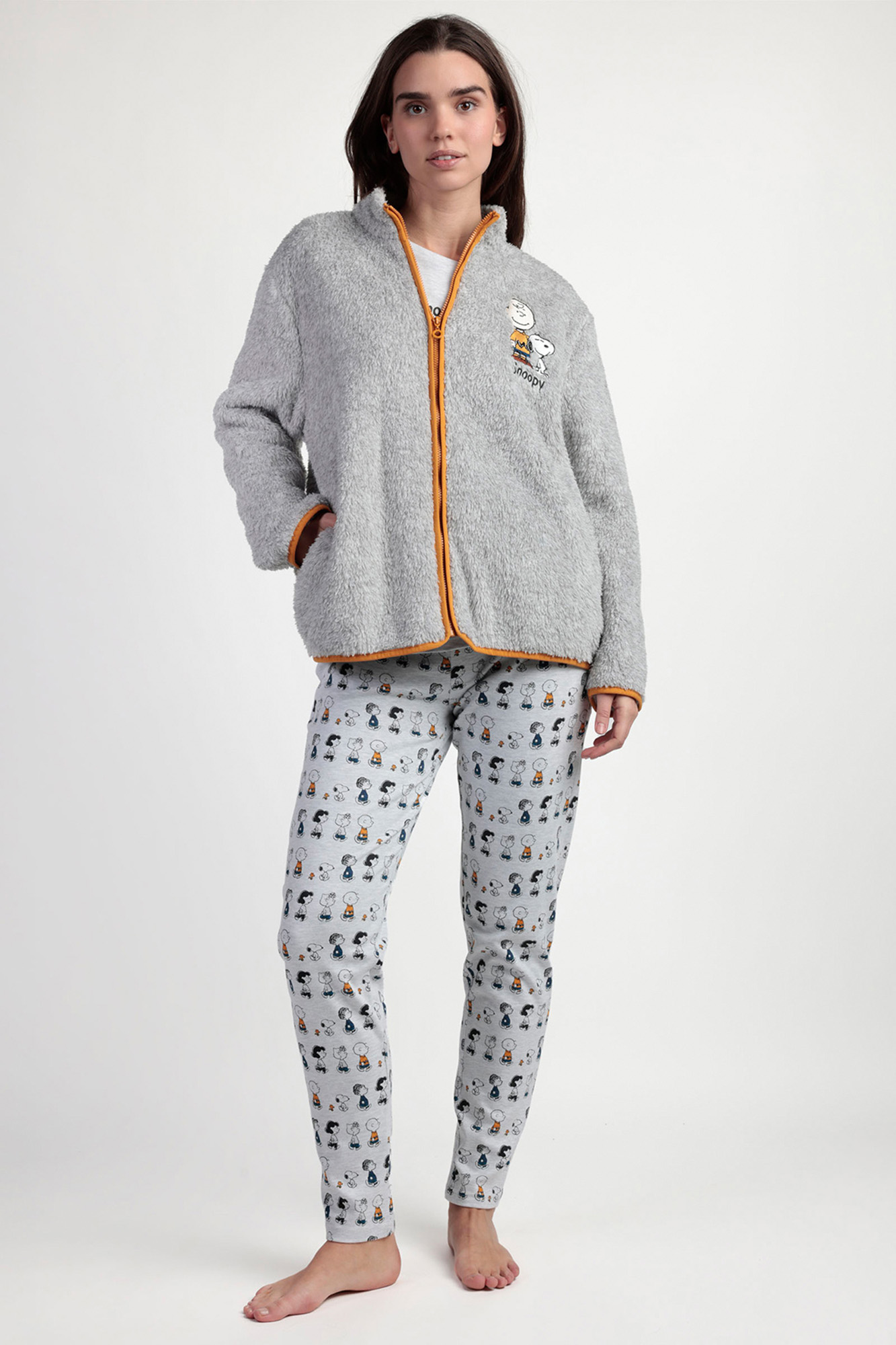 Bata corta borrego Snoopy&Friends para mujer | Batas de Mujer | SPF